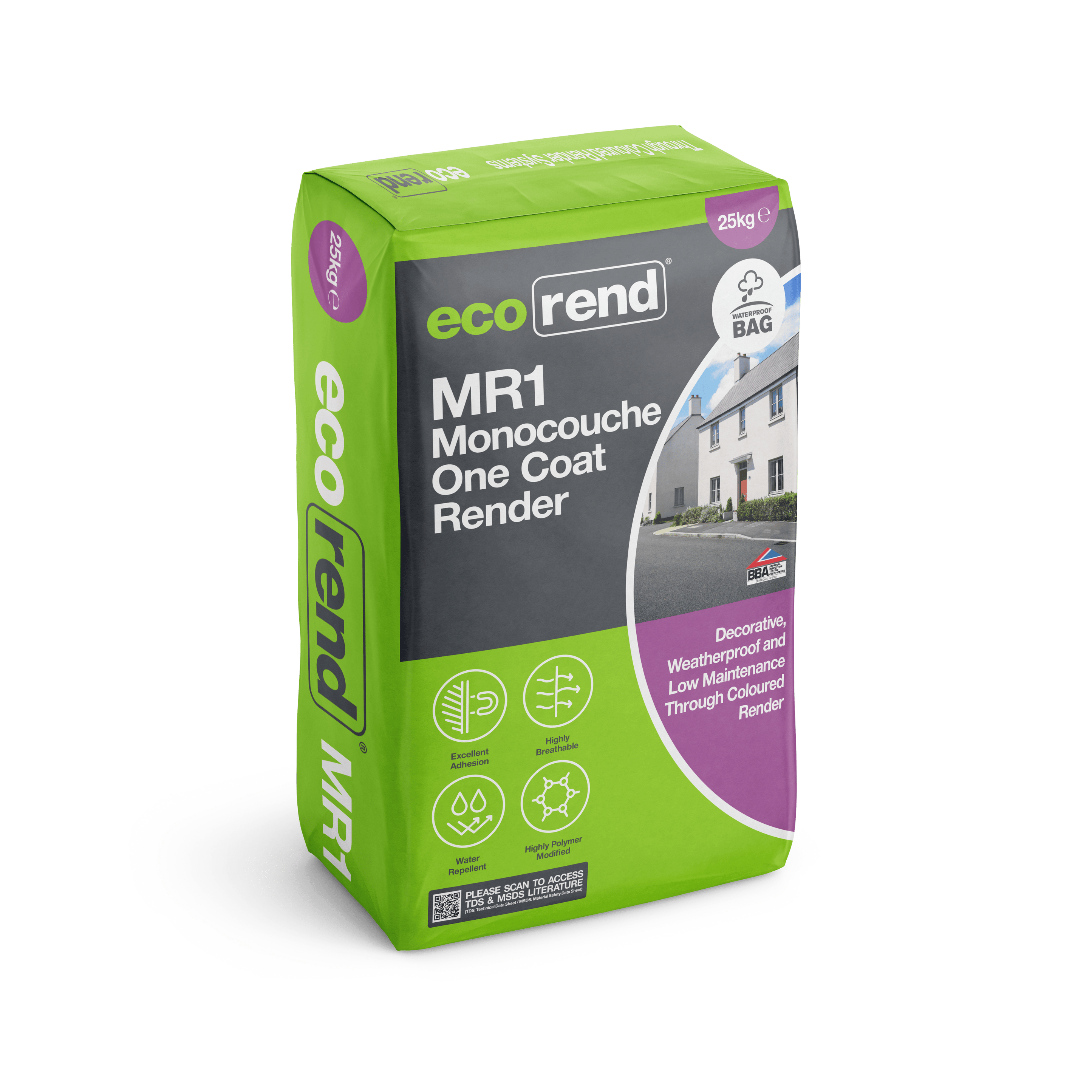 MR1 EcoRend Monocouche One Coat Render- 25kg Chalk White – Renders Direct